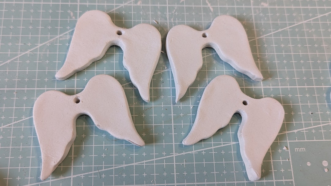DIY Paint Your Own Clay Angel Wings, Tree Decorations, Christmas Eve ...