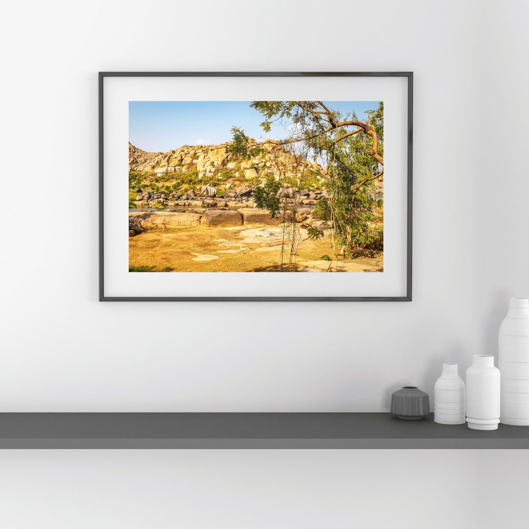 Hampi India Travel Print: Boulder Landscape, Boho Wall Art (digital ...