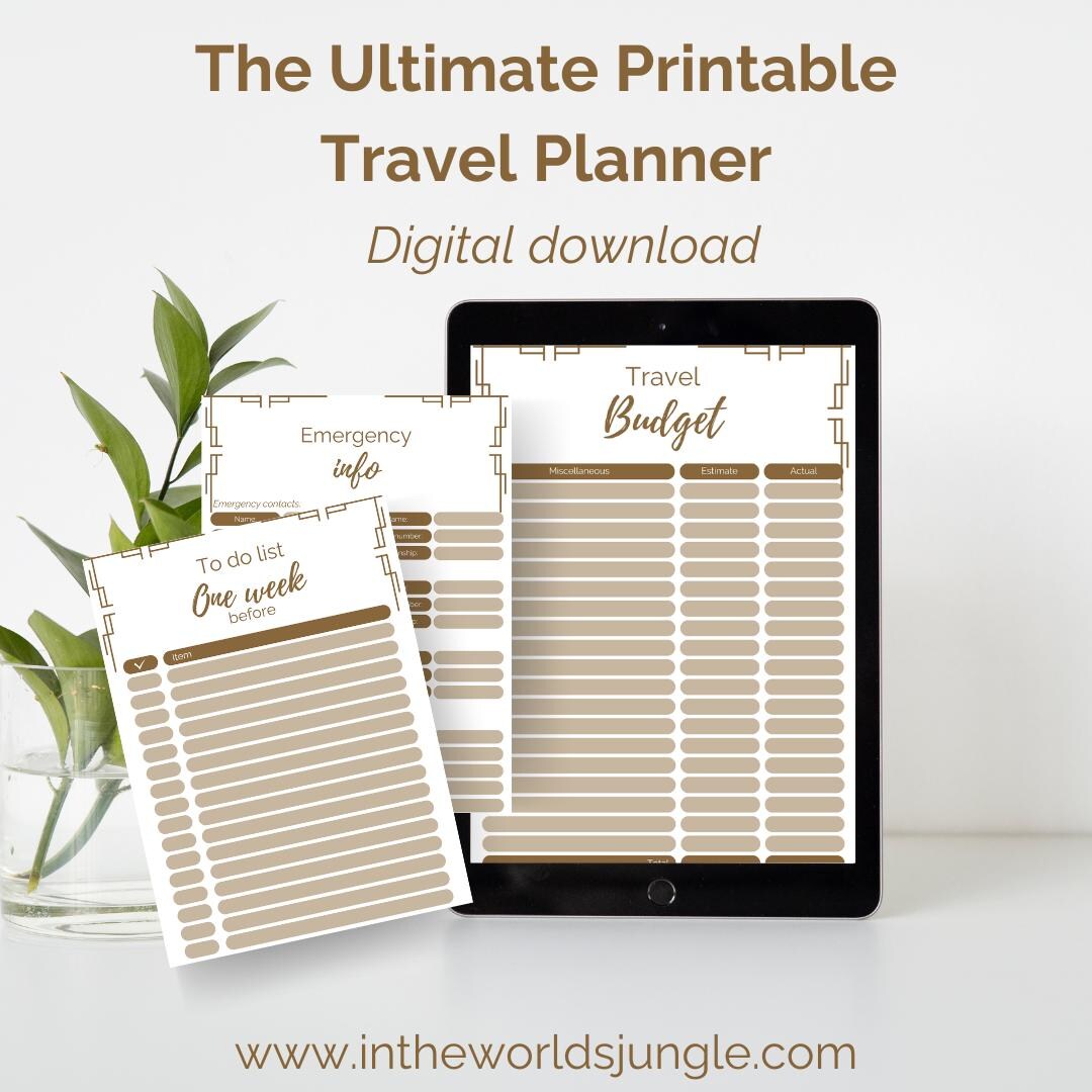 Printable Digital Travel Planner I Vacation Planner I Trip Itinerary I ...