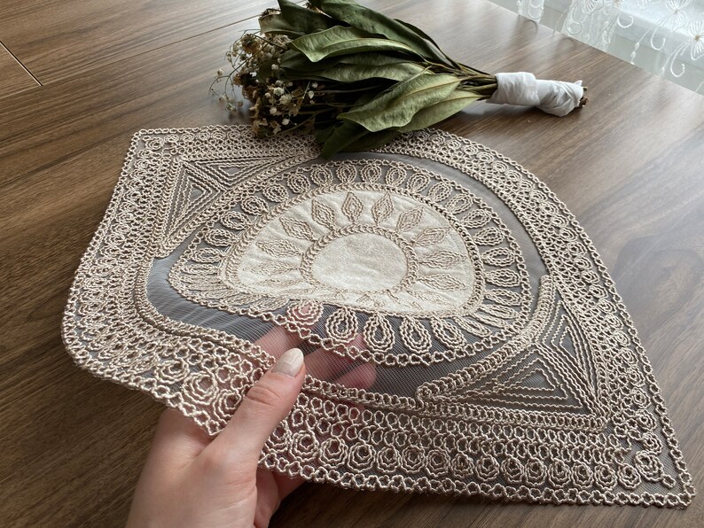 Cappuccino French Lace Doily Placemats Vintage Velvet Lace - Etsy