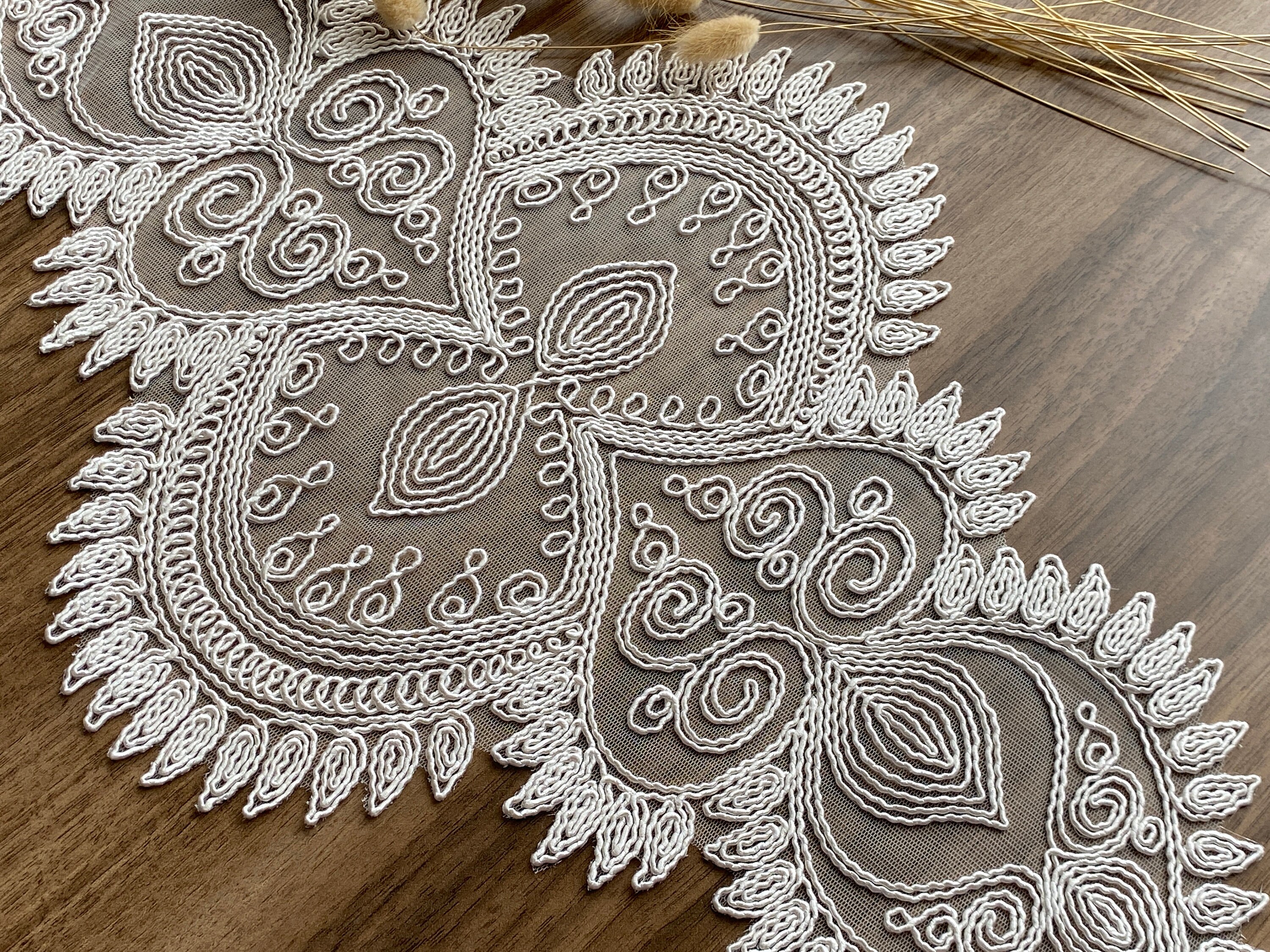 Cream French Lace Doily Placemats Vintage Velvet Lace - Etsy