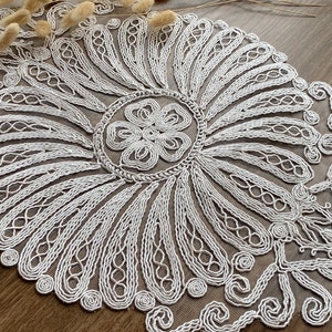 Cream French Lace Doily Placemats, Vintage Lace Placemats, Dainty Lace ...