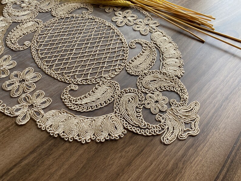 Cappuccino French Lace Doily Placematsvintage Velvet Lace - Etsy