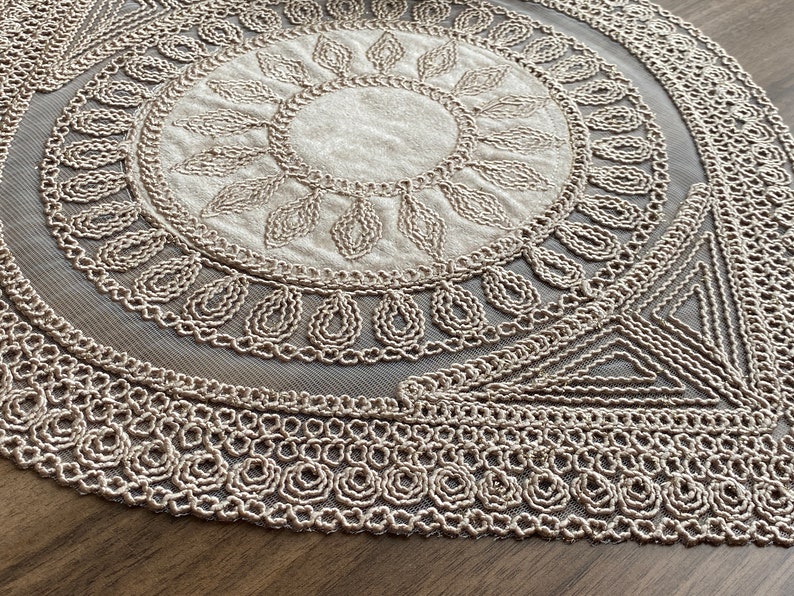Cappuccino French Lace Doily Placemats Vintage Velvet Lace - Etsy