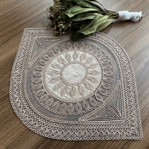 Cappuccino French Lace Doily Placemats, Vintage Velvet Lace Placemats ...