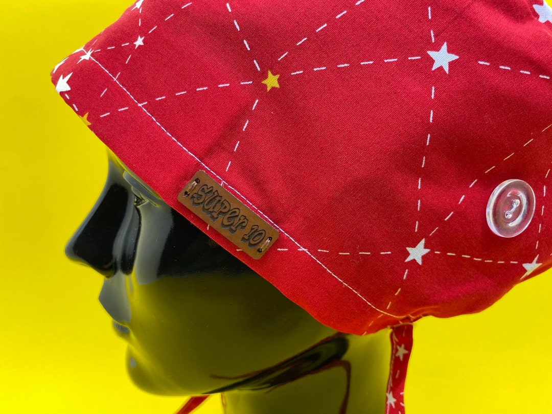 Red Anime Scrub Hat, Scrub Cap, Red Scrub Cap, Scrub Hat, Scrub Cap ...