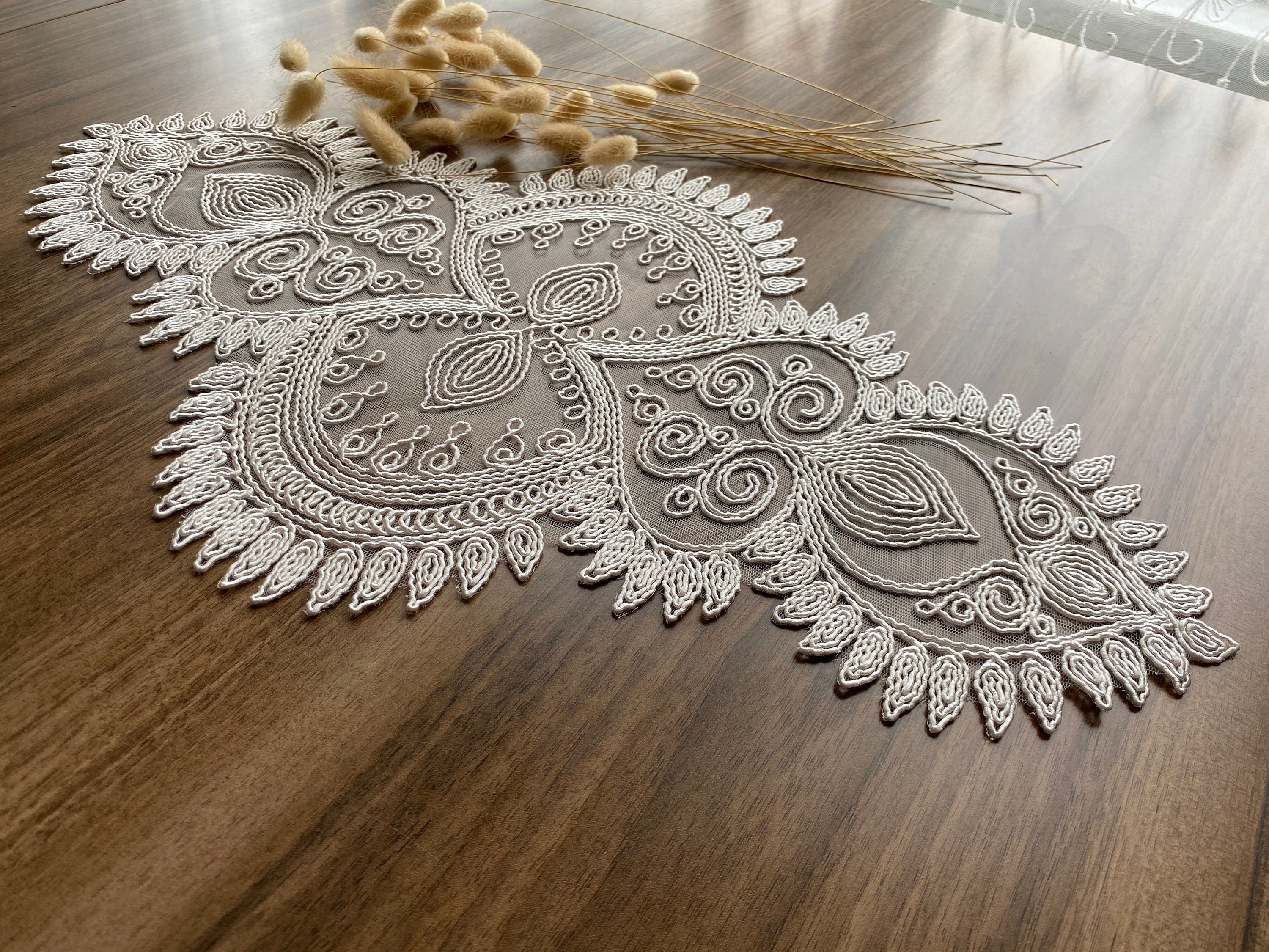Cream French Lace Doily Placemats Vintage Velvet Lace - Etsy