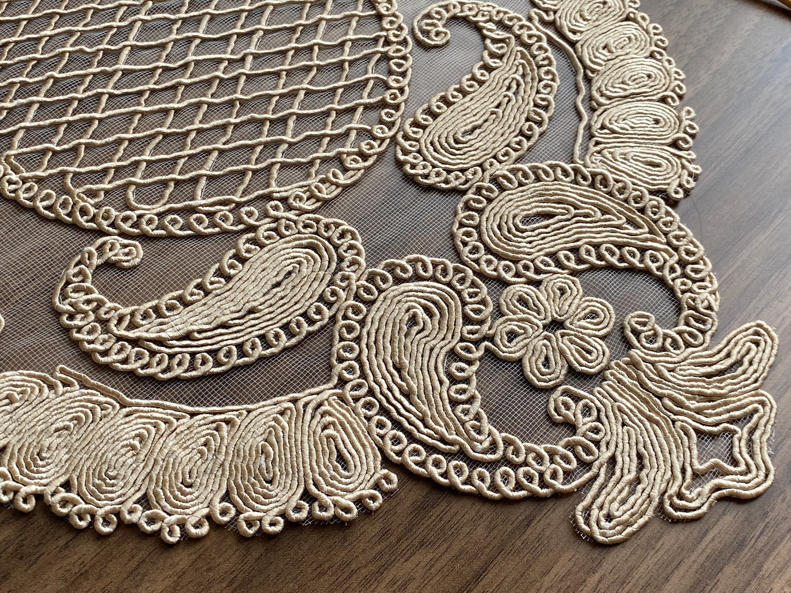 Cappuccino French Lace Doily Placemats,vintage Velvet Lace Placemats ...