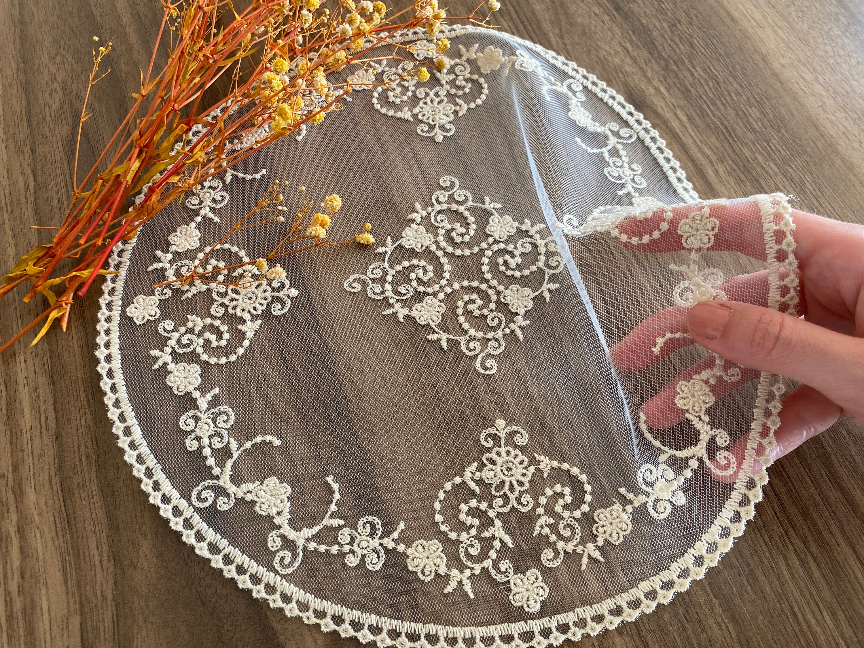 Cream French Lace Round Table Mat Lace Doily Doily - Etsy