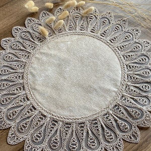 Cappuccino French Lace Doily Placemats, Vintage Velvet Lace Placemats ...
