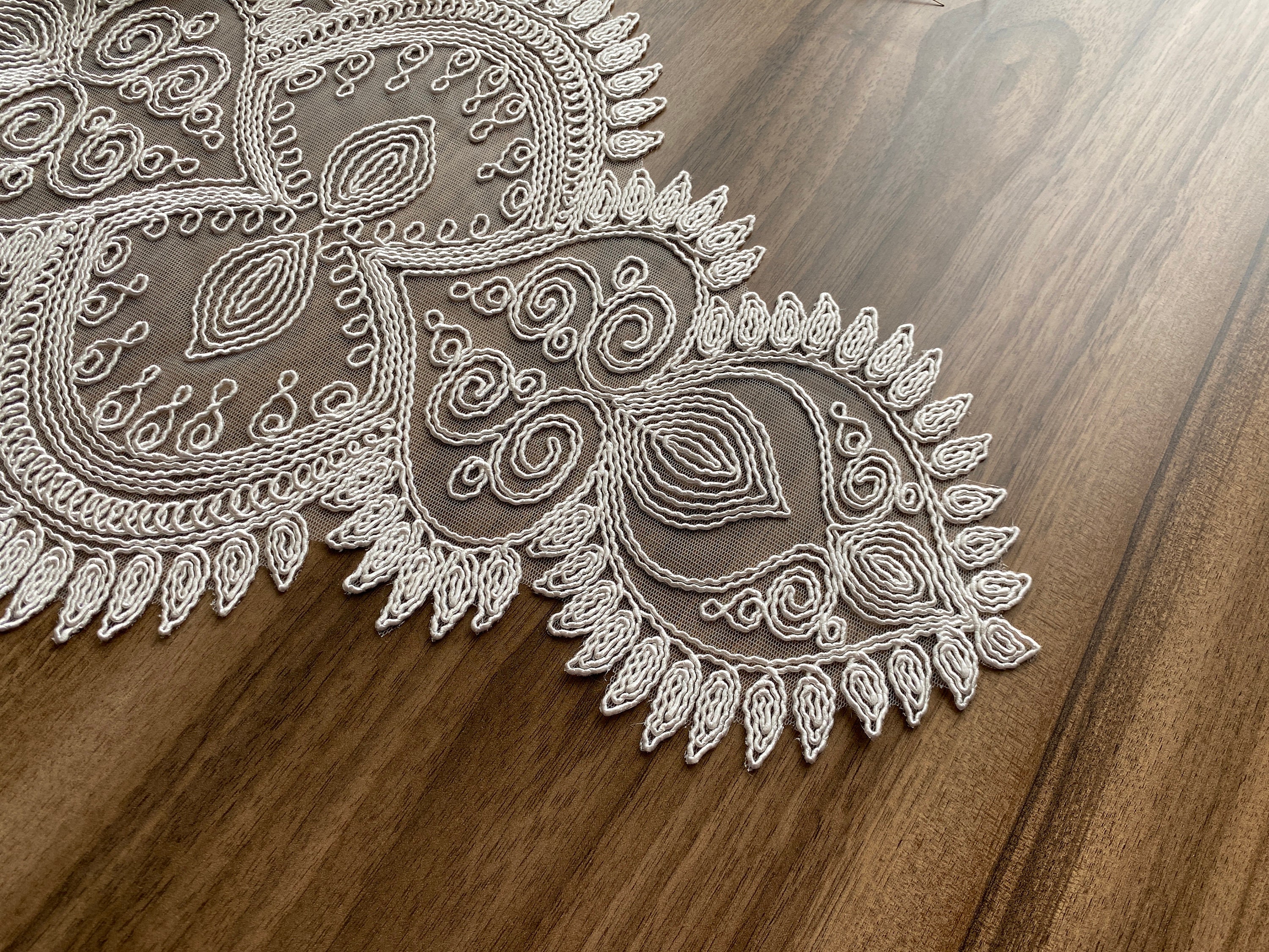 Cream French Lace Doily Placemats Vintage Velvet Lace - Etsy