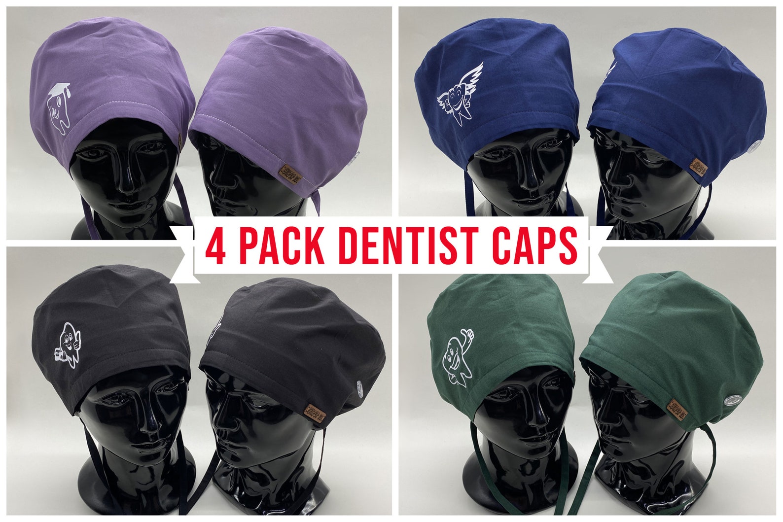 Scrub Cap Dental Surgical Scrub Cap Pack Tooth Print Scrub - Etsy