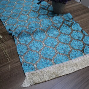 Turquoise Turkish Table Cloth Runner, Cotton Table Runner, Table Cloth ...