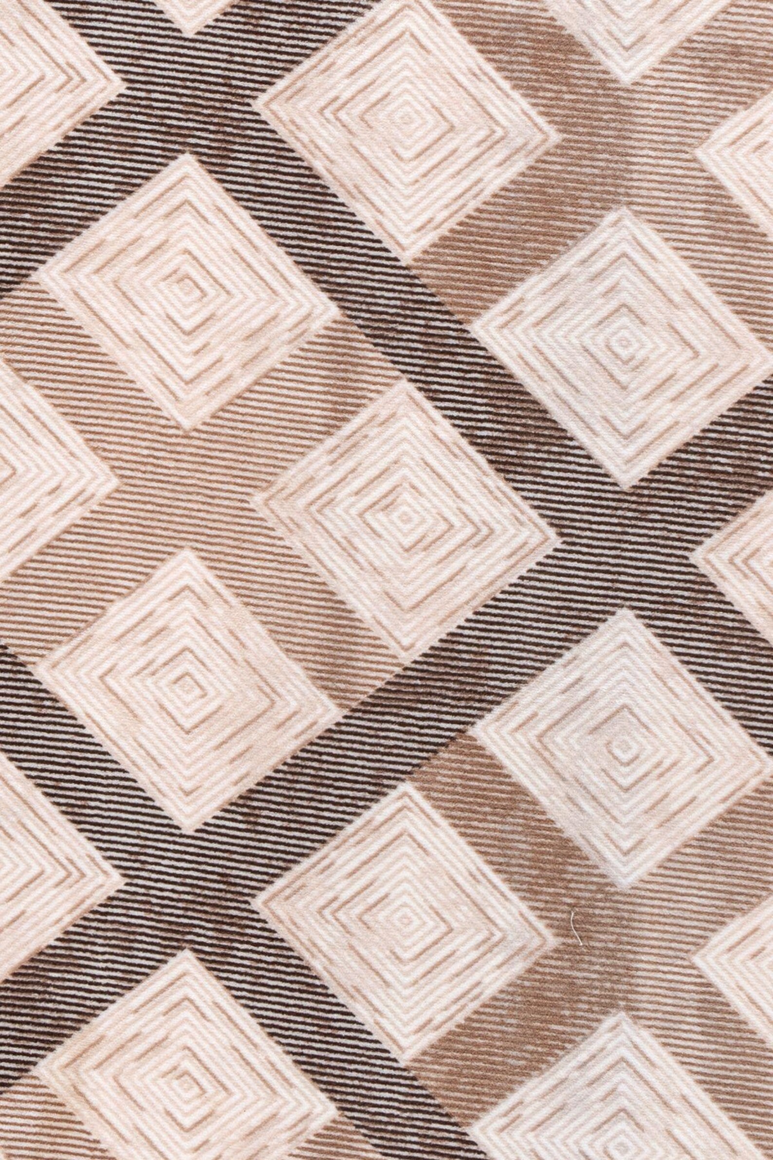 Brown and Beige Diamond Pattern Runner Rug | Non-slip, Custom Sizes ...