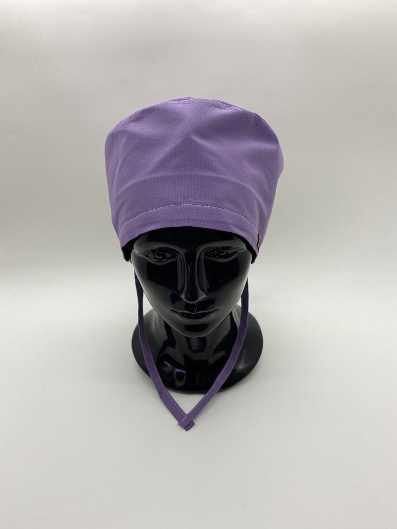 Scrub Cap, Purple Surgical Scrub Cap With Ear Saver Buttons, Chemo Caps ...