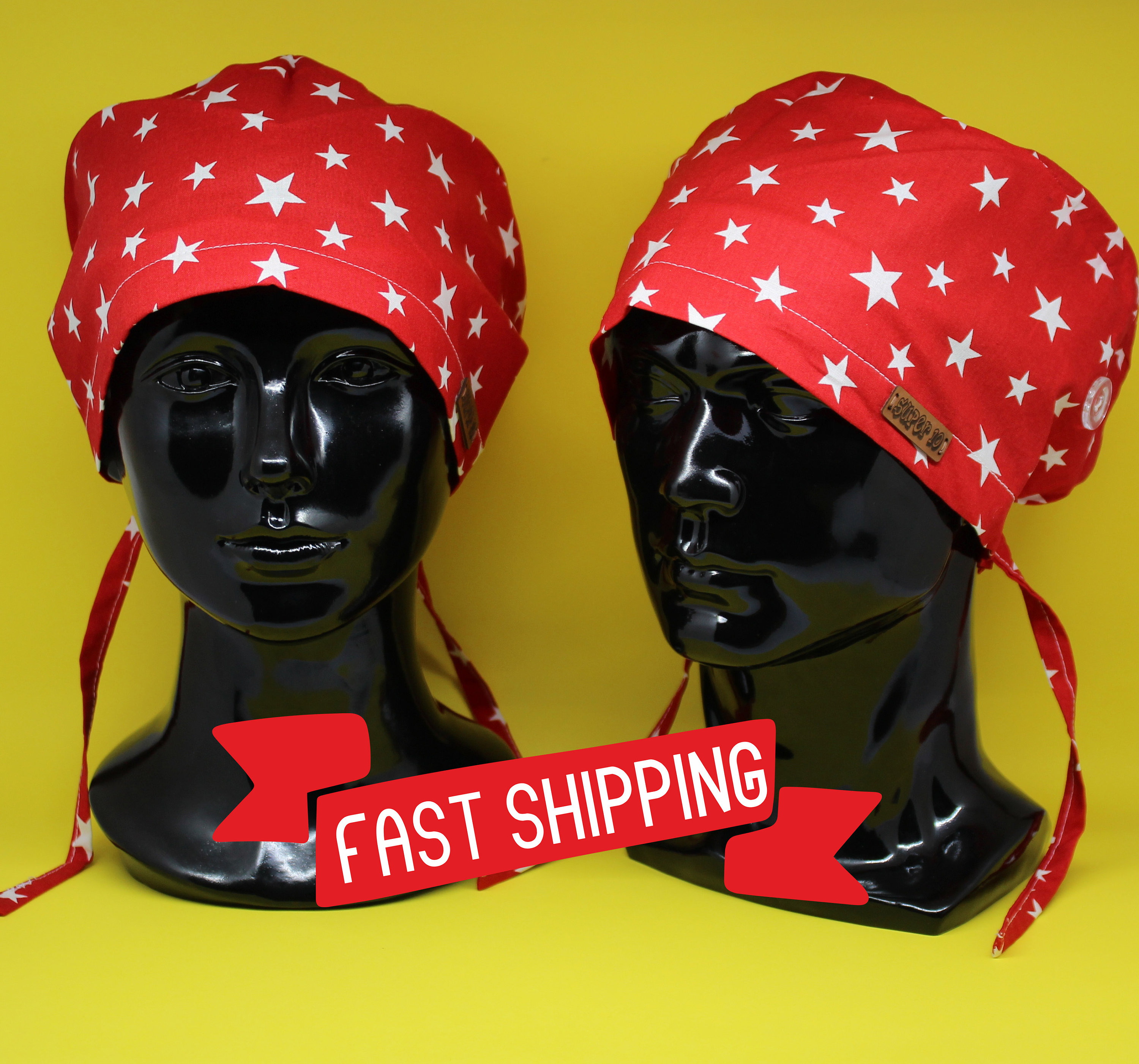 Red Unisex Surgical Scrub Cap With Buttons Scrub Cap Hat - Etsy