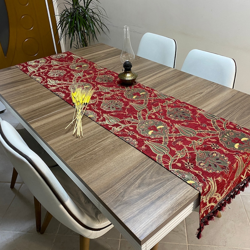 Burgundy Table Runner - Etsy