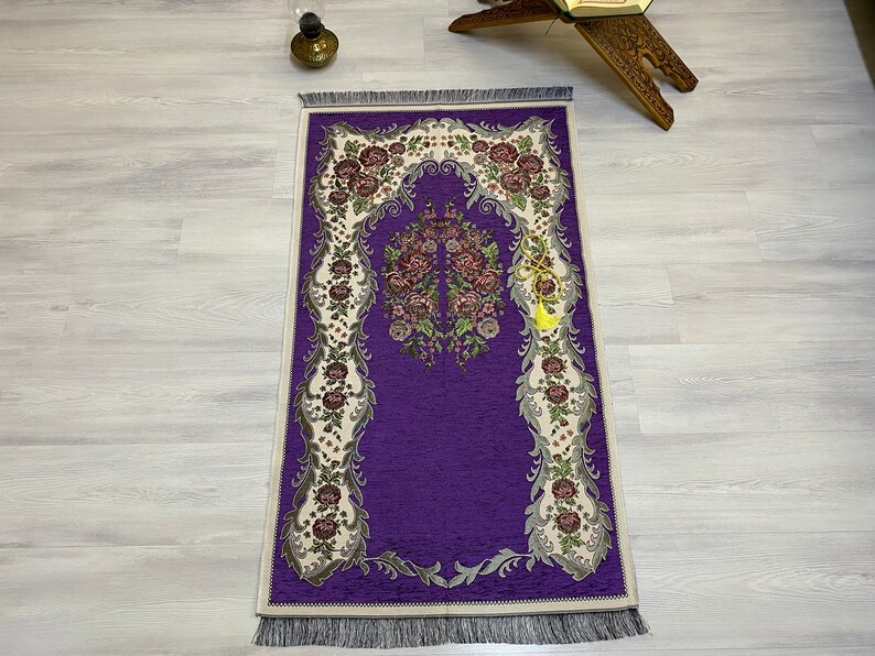 Purple Light Prayer Mat Sejadah Prayer Mat With - Etsy