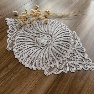 Cream French Lace Doily Placemats, Vintage Lace Placemats, Dainty Lace ...