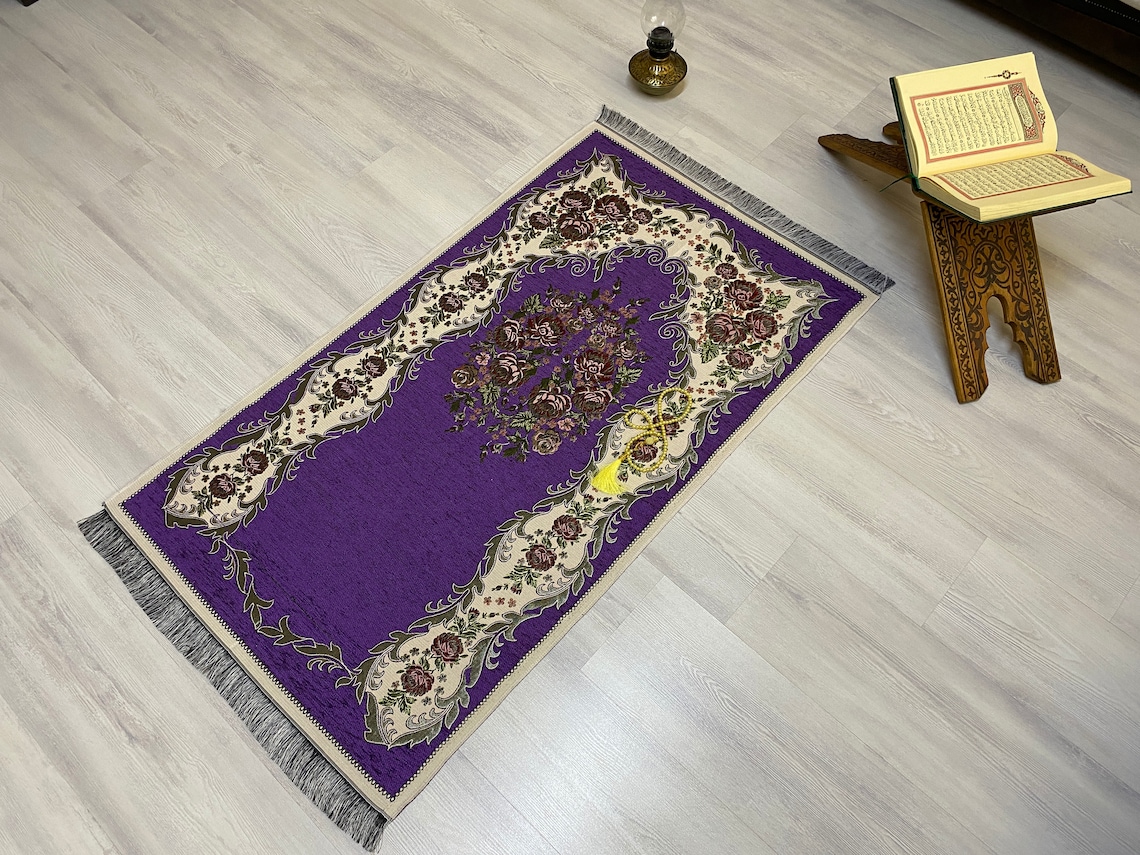 Purple Light Prayer Mat, Sejadah Prayer Mat With Tasbeeh,muslim Wedding ...