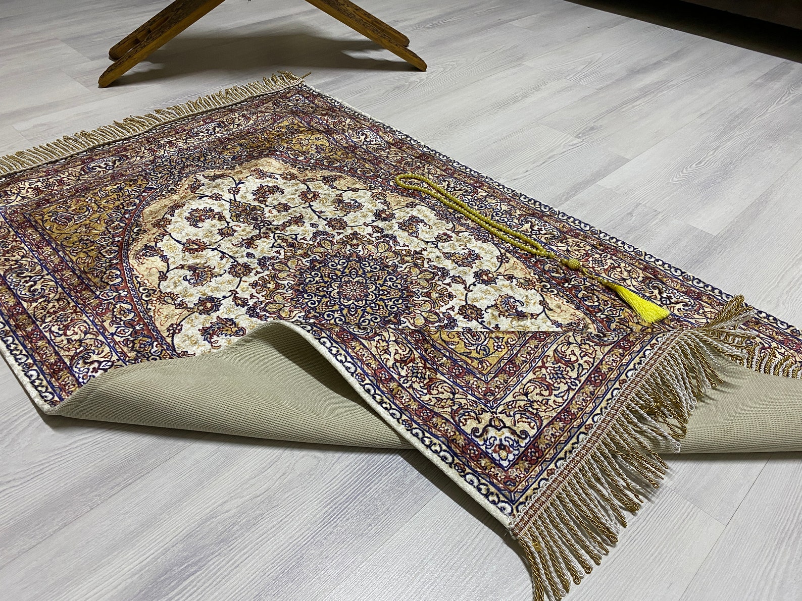 Beige Prayer Rug, Prayer Mat, Sejhade Musala Gift Set, Eid Mubarak Gift ...