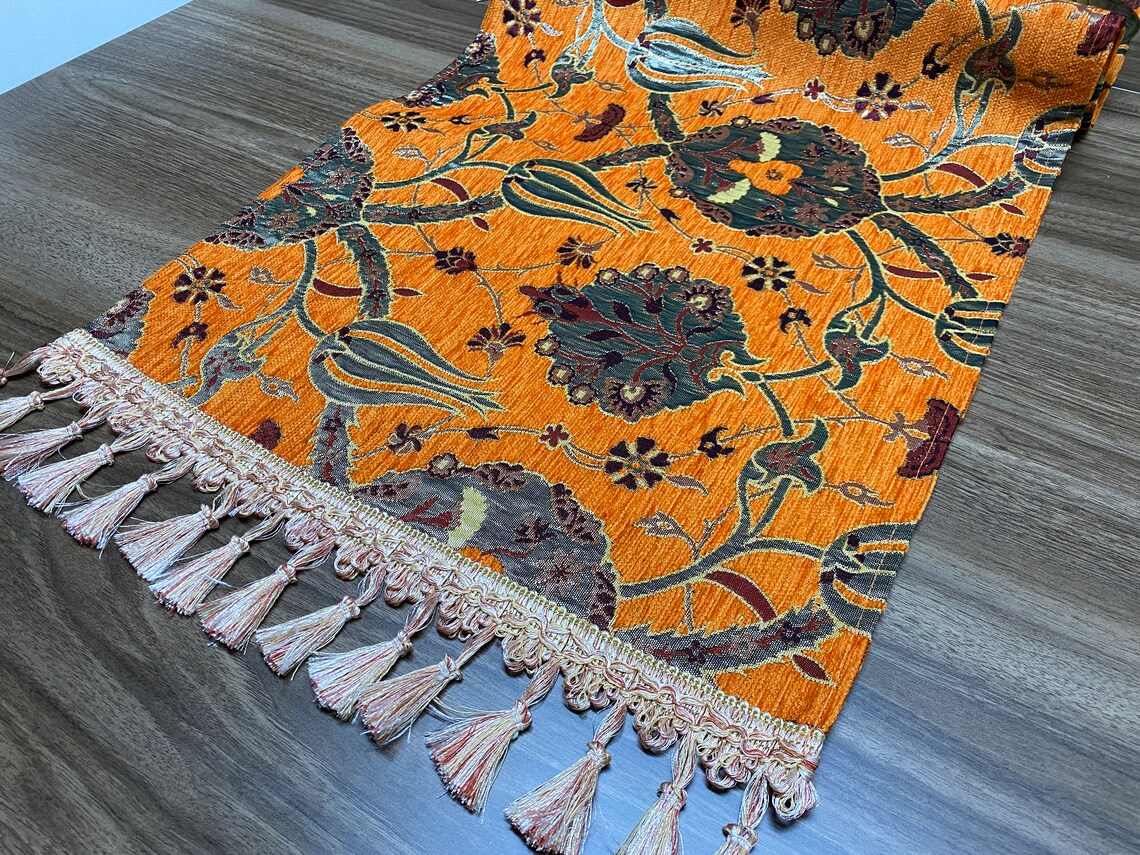 Orange Turkish Table Cloth Runner Tulip Traditional Turkish | Etsy