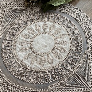 Cappuccino French Lace Doily Placemats, Vintage Velvet Lace Placemats ...