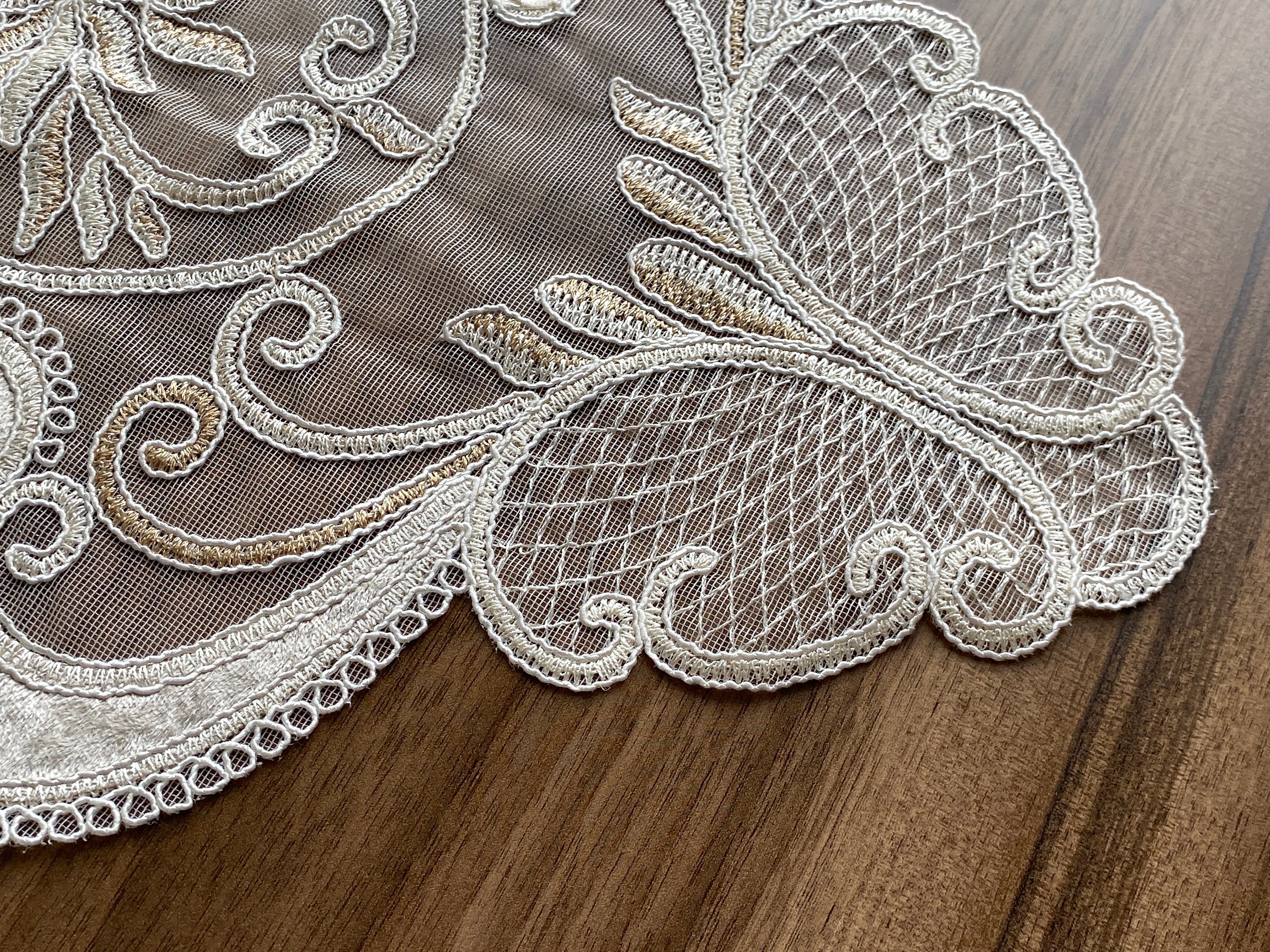Cream French Velvet Lace Doily Placemats, Vintage Lace Placemats ...