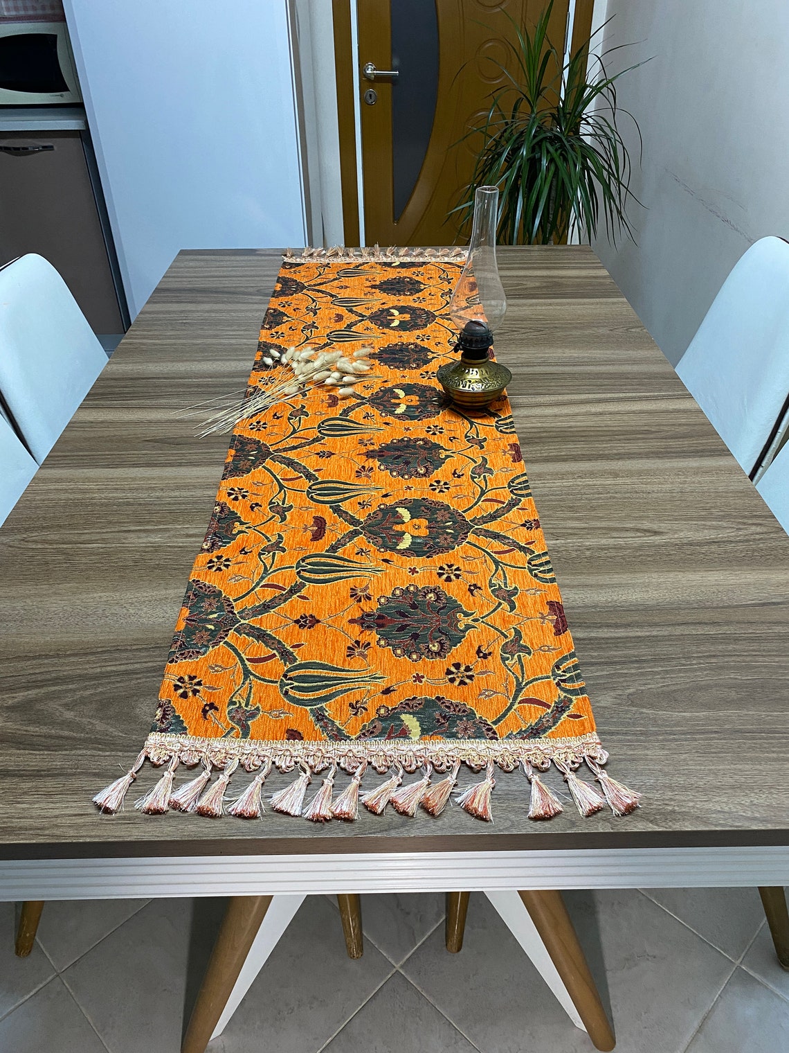 Orange Turkish Table Cloth Runner Tulip Traditional Turkish - Etsy
