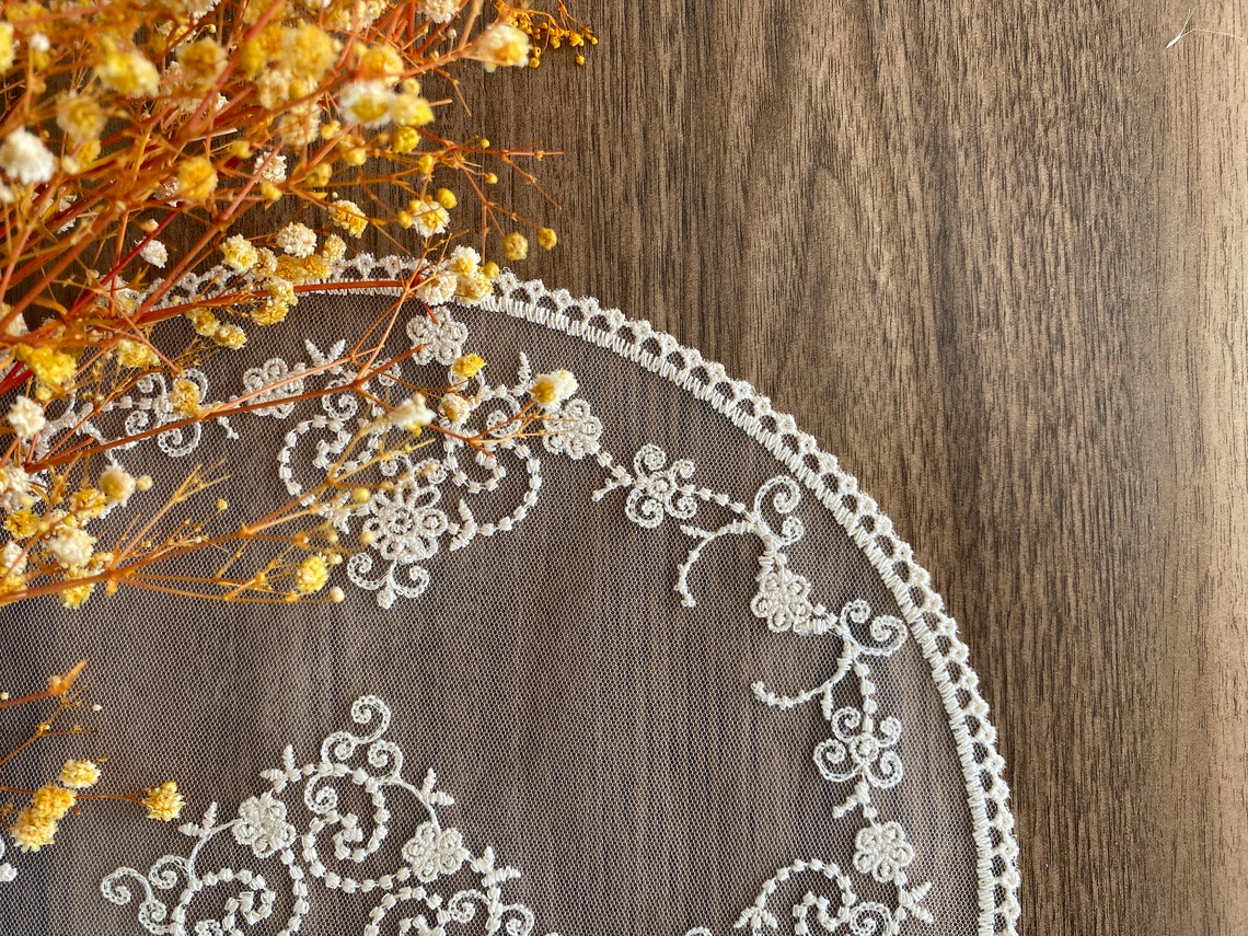Cream French Lace Round Table Mat Lace Doily Doily - Etsy