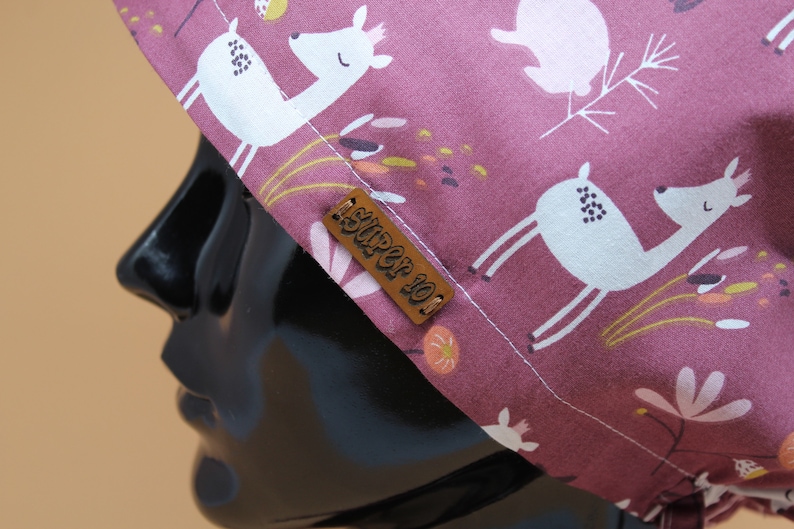 Deer Scrub Hat, Magenta Surgical Cap, Surgical Scrub Hat, Bouffant ...