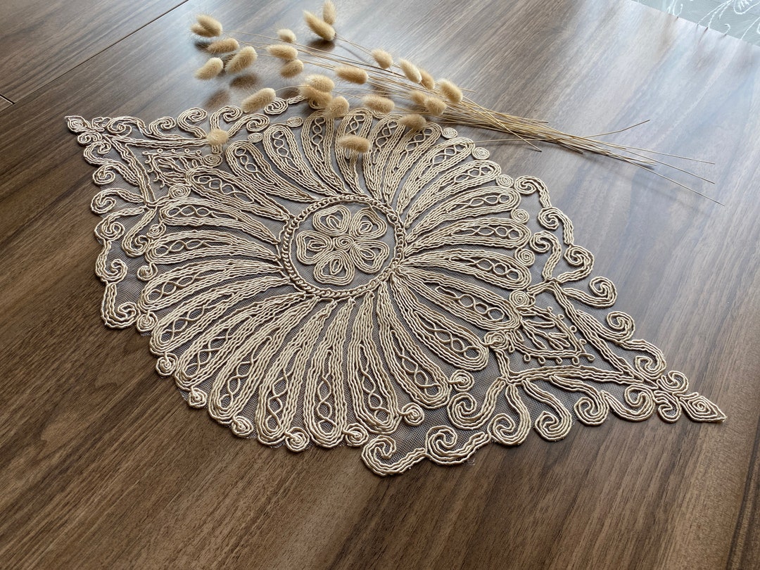 Cappuccino French Lace Doily Placemats,vintage Lace Placemats, Dainty ...