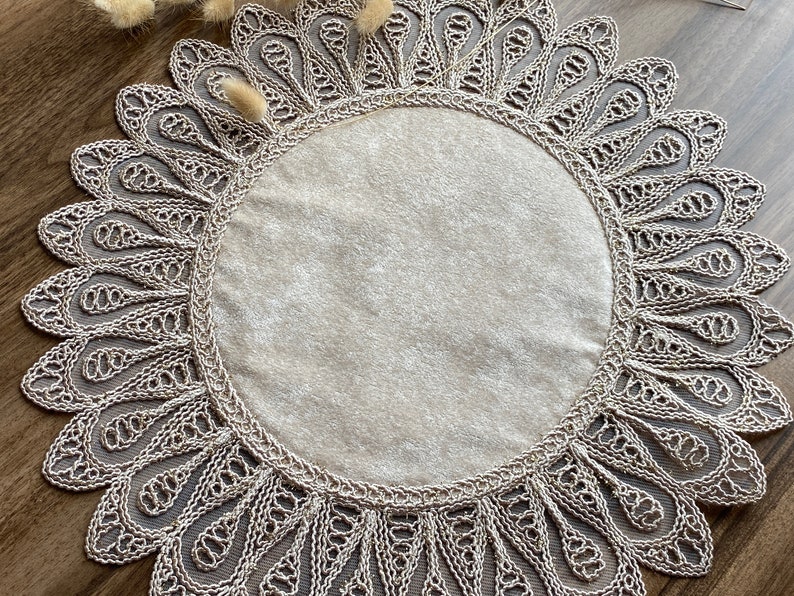 Cappuccino French Lace Doily Placemats Vintage Velvet Lace - Etsy