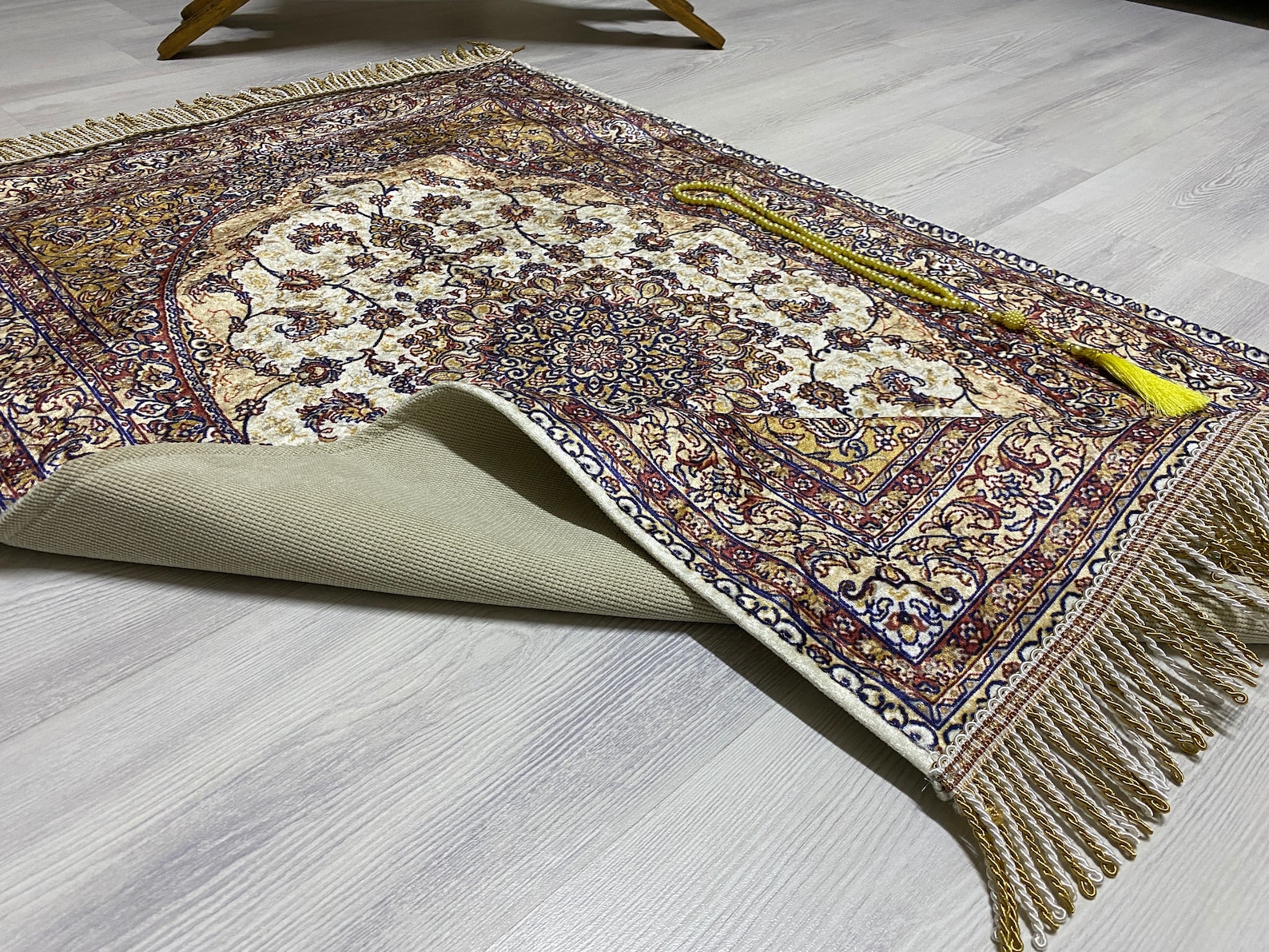 Beige Prayer Rug, Prayer Mat, Sejhade Musala Gift Set, Eid Mubarak Gift ...