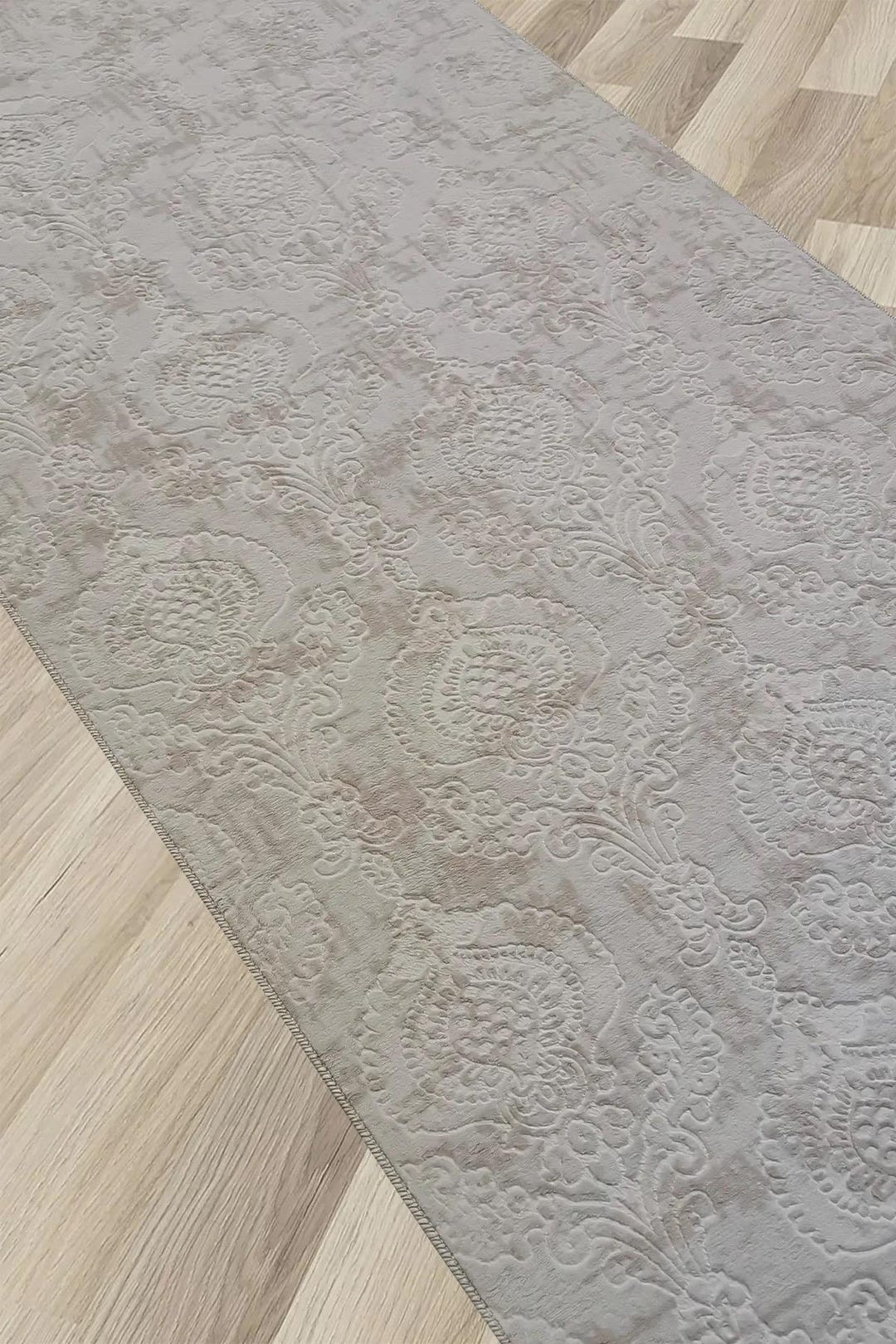 Custom Size Runner Rug: Cream Farmhouse Style, Machine Washable ...