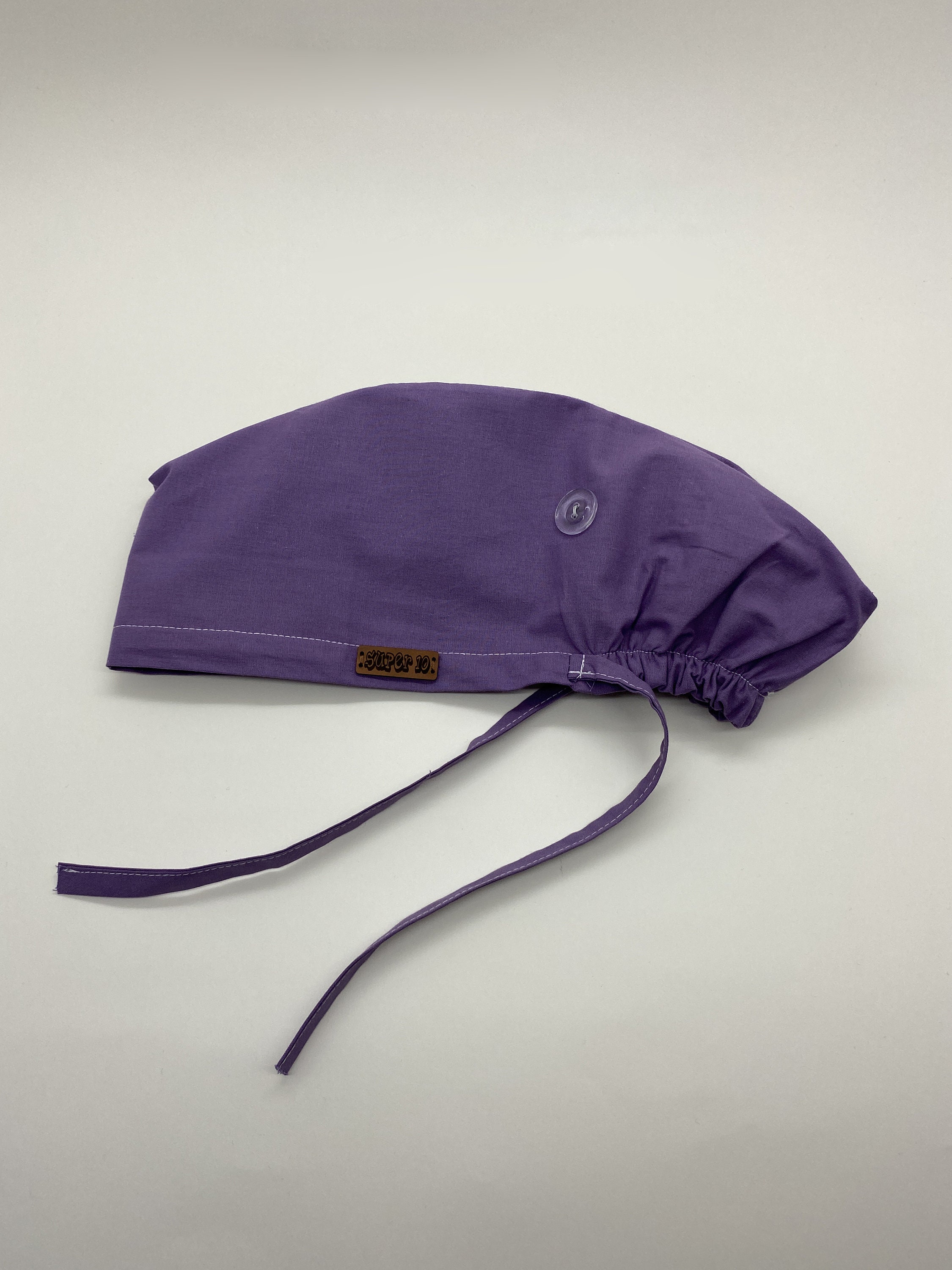 Scrub Cap, Purple Surgical Scrub Cap With Ear Saver Buttons, Chemo Caps ...
