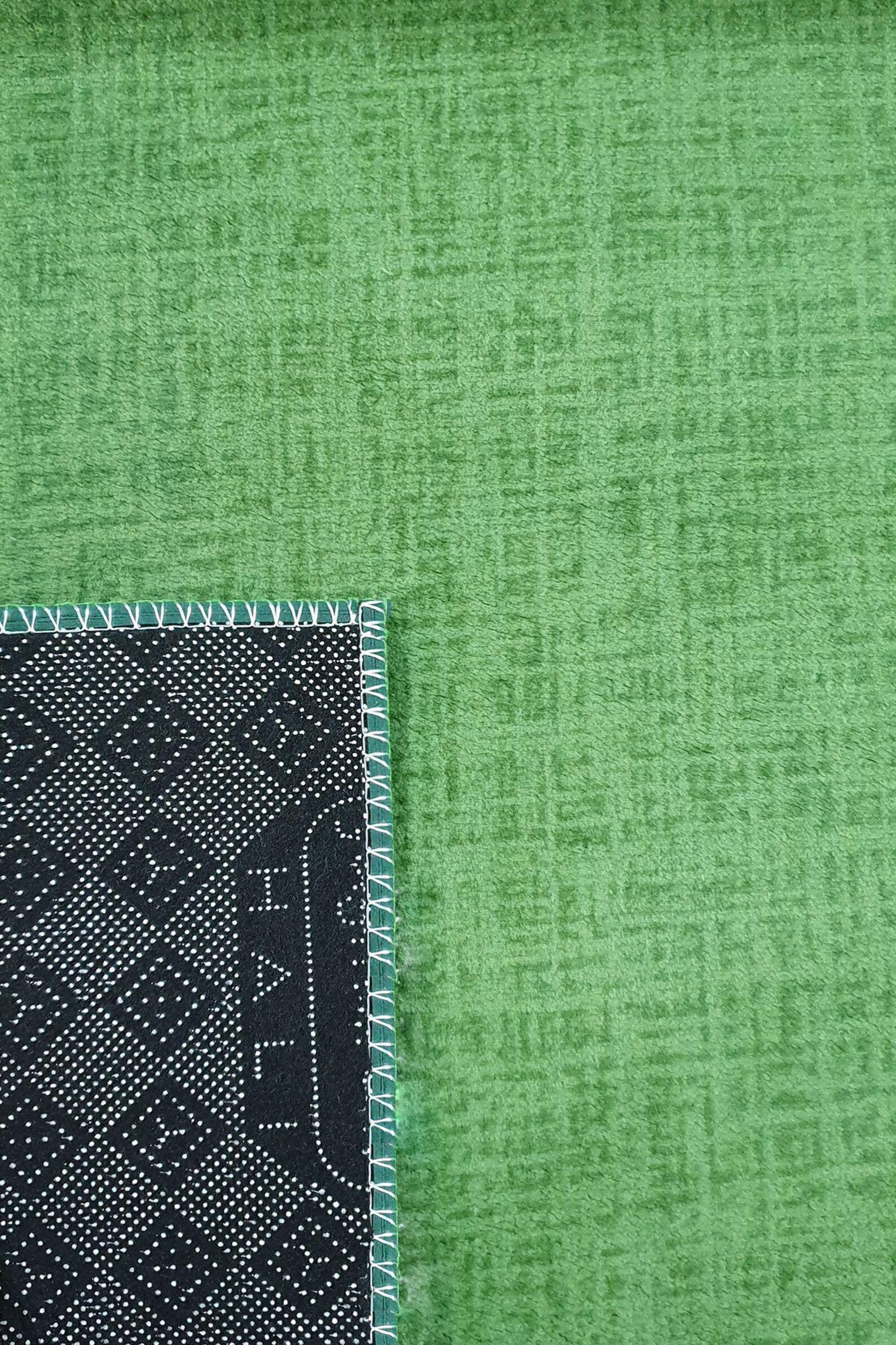 Vibrant Green Hallway Runner : Custom Sizes, Non-slip, Machine Washable ...
