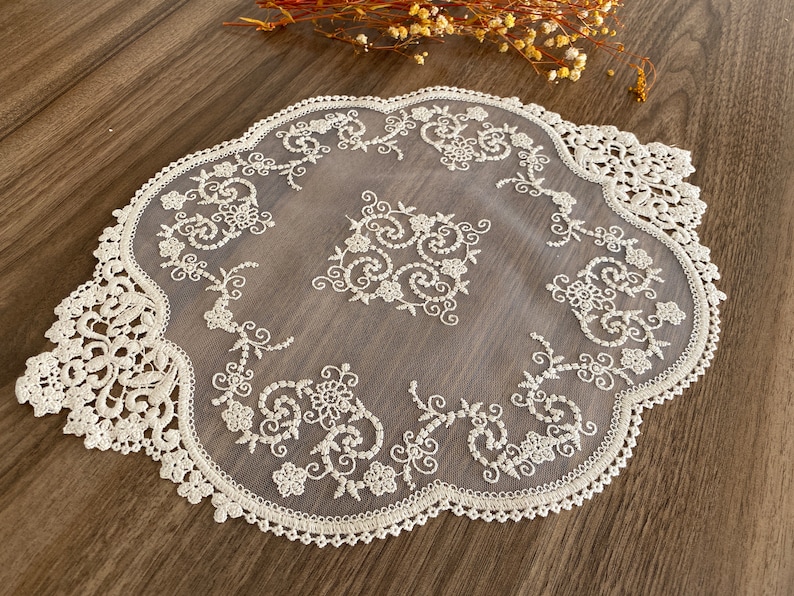 Cream Lace Doily Lace Table Mat Lace Doily Placemats Doily - Etsy
