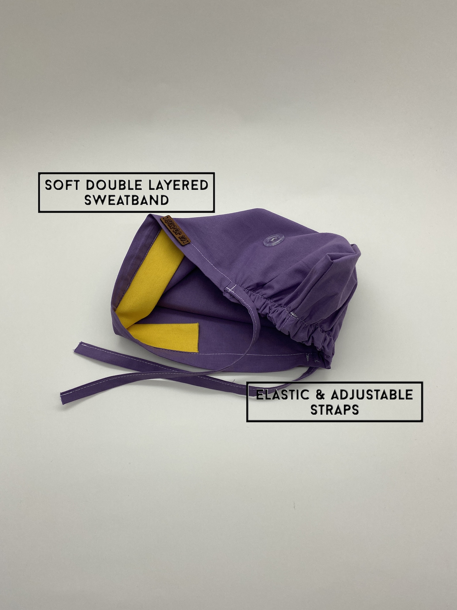 Scrub Cap, Purple Surgical Scrub Cap With Ear Saver Buttons, Chemo Caps ...