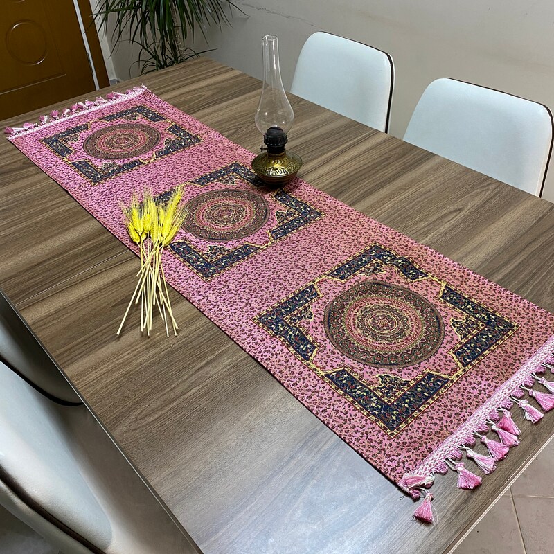 Pink Table Runner - Etsy