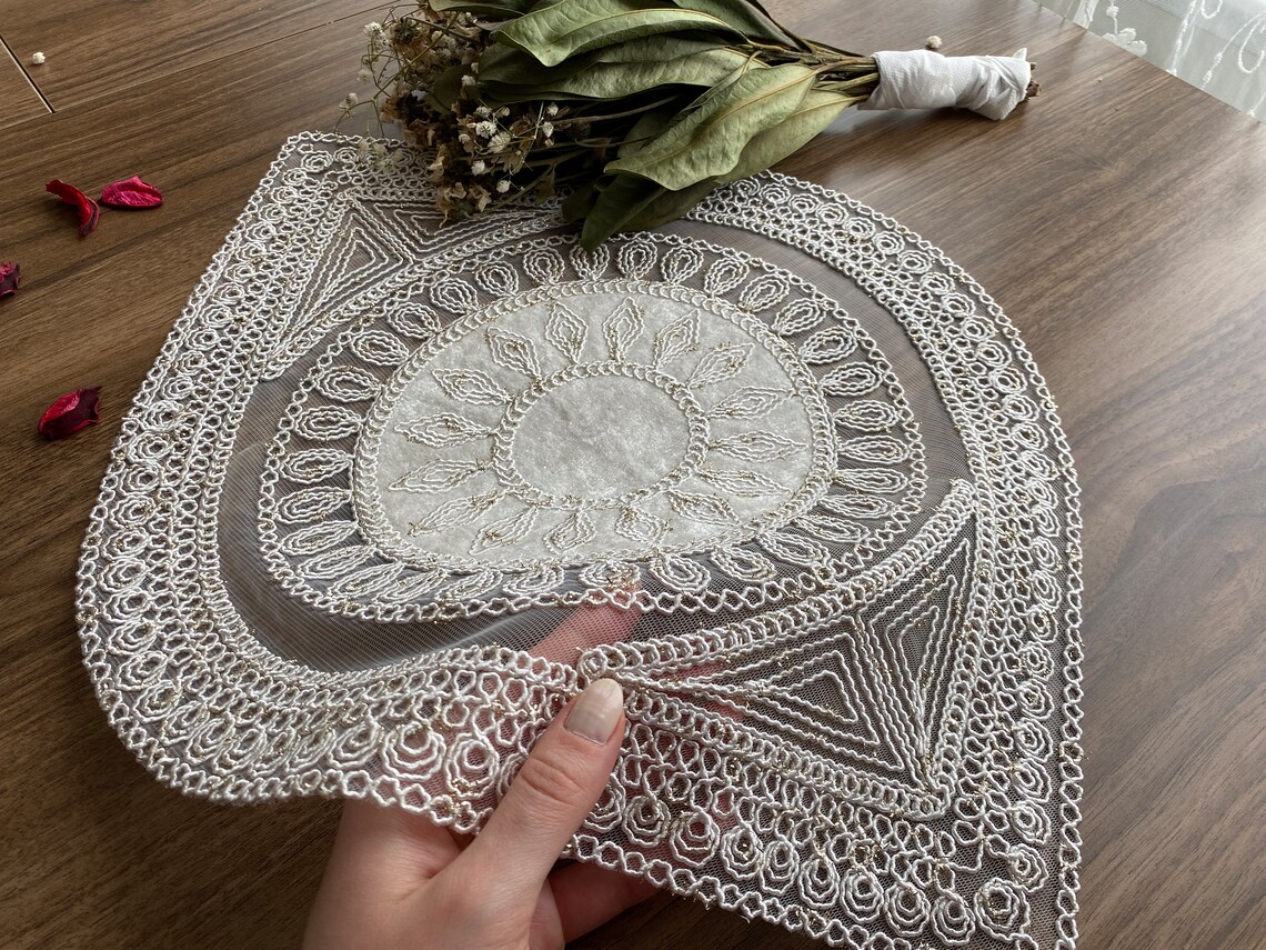 Cream French Lace Doily Placemats Vintage Velvet Lace - Etsy