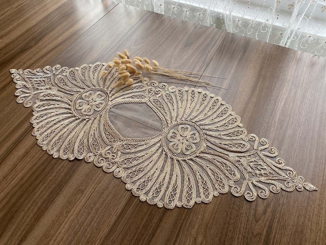 Cappuccino French Lace Table Runner, Vintage Style French Shabby Chic ...