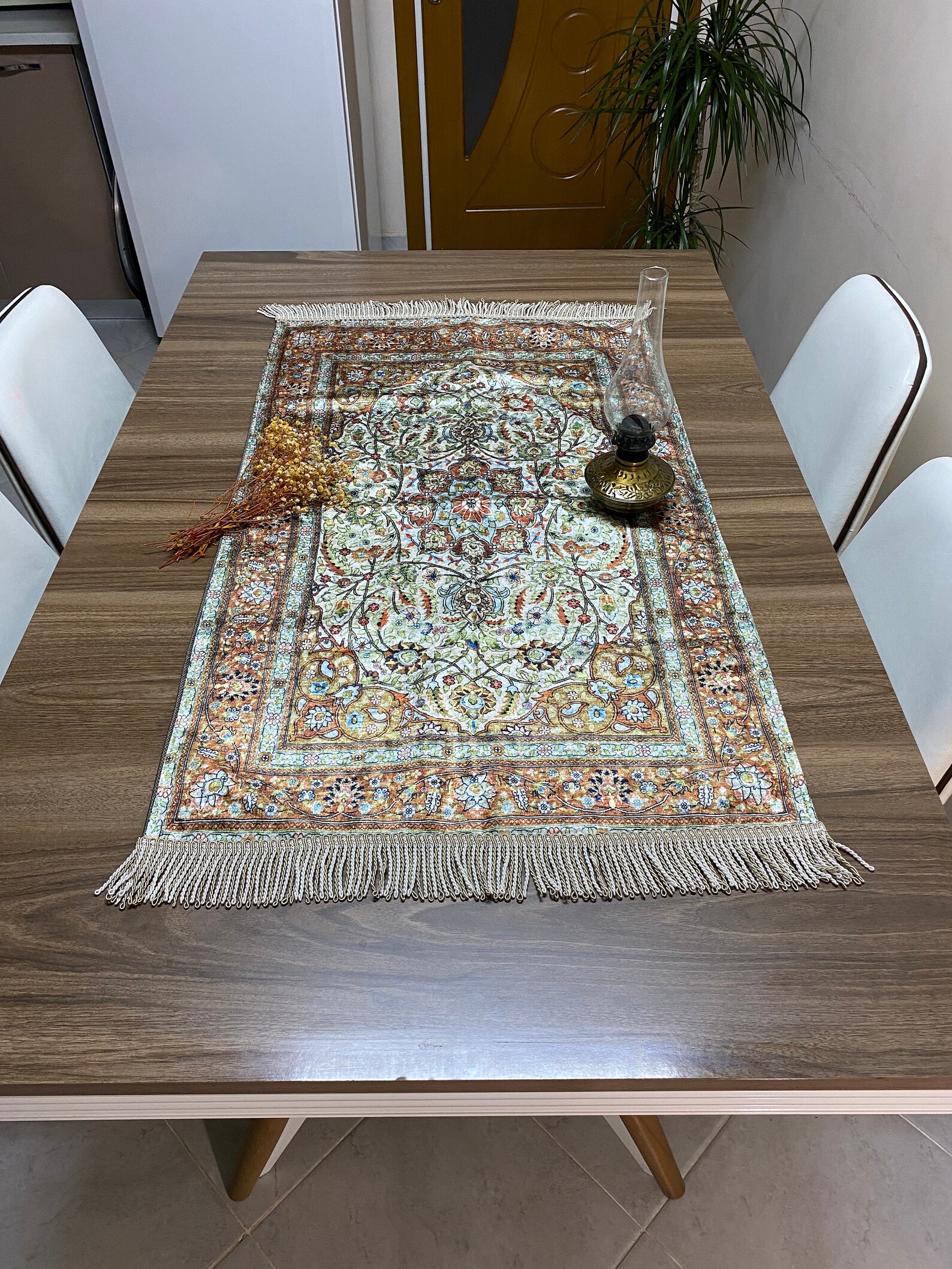 Turquoise Islamic Unique Muslim Prayer Mat, Wedding Gift, Cream Boho ...