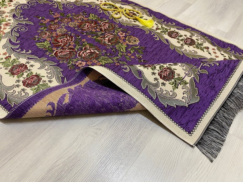 Purple Light Prayer Mat Sejadah Prayer Mat With - Etsy