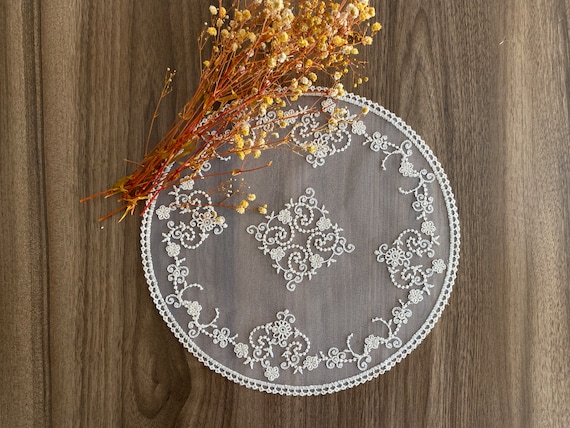 Cream French Lace Round Table Mat Lace Doily Doily - Etsy