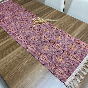 Fuchsia Turkish Turkish Table Runner, Boho Table Runner for Wedding ...