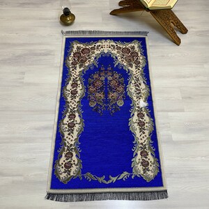 Blue Light Prayer Mat, Sejadah Prayer Mat With Tasbeeh,muslim Wedding ...