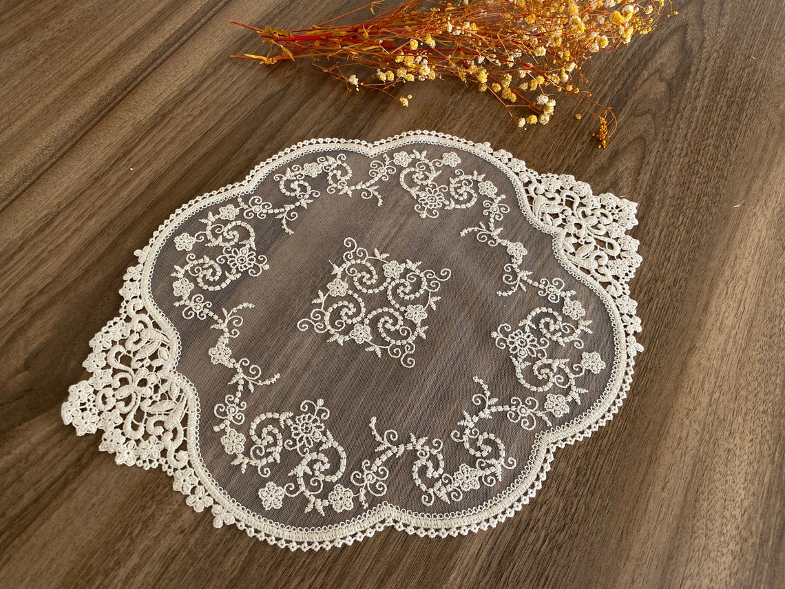 Cream Lace Doily Lace Table Mat Lace Doily Placemats Doily - Etsy