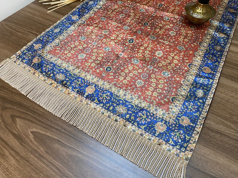 Terracotta Islamic Unique Muslim Prayer Mat, Wedding Gift, Blue Boho ...
