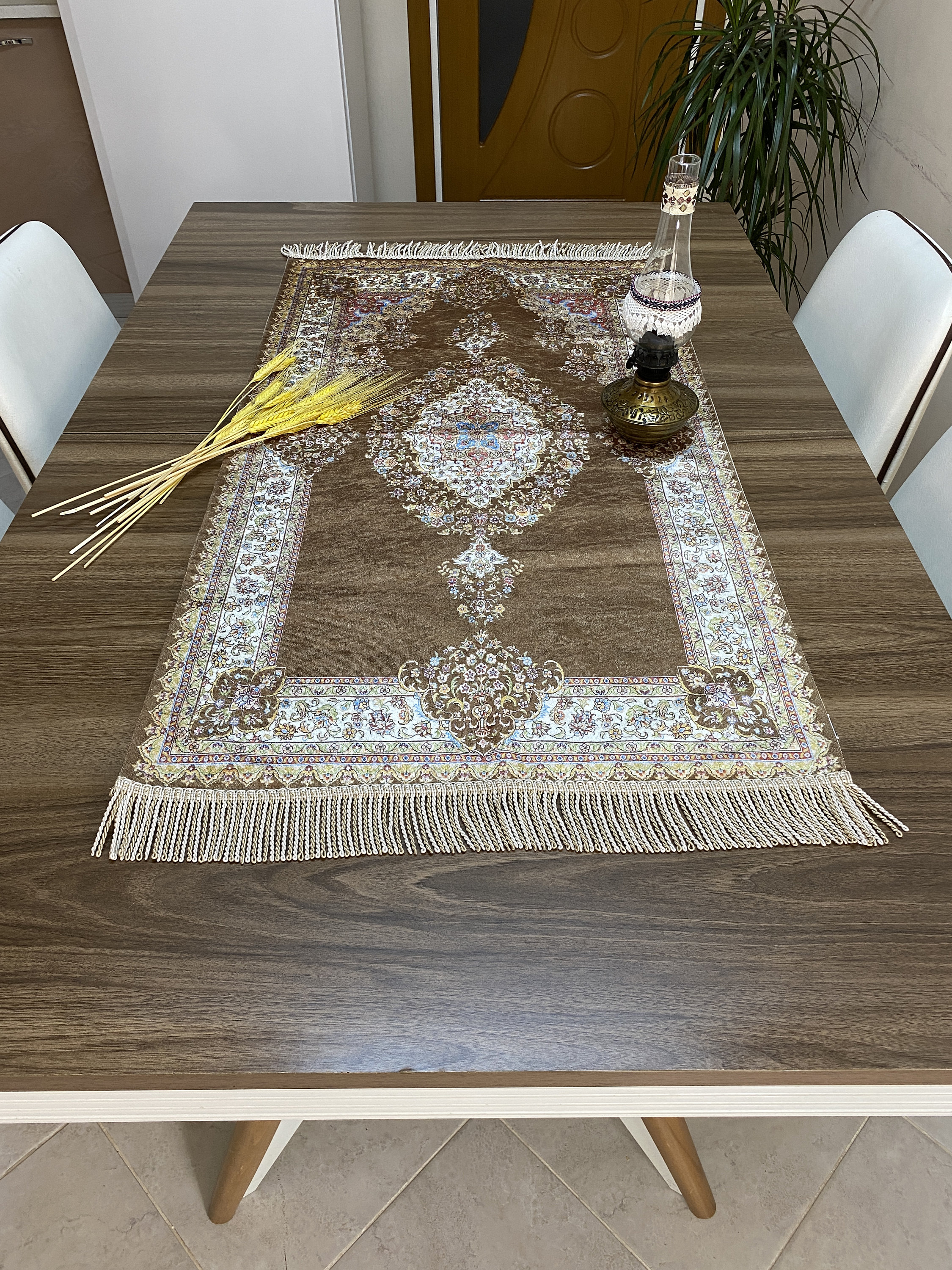 Brown Islamic Unique Muslim Prayer Mat, Wedding Gift, Beige Boho Wall ...